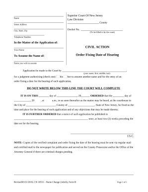 hearing change court Doc Template | pdfFiller