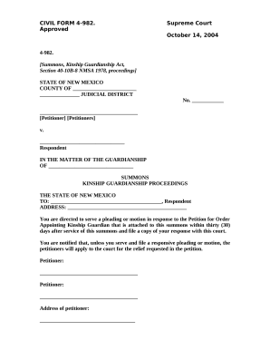 new mexico summons Doc Template | pdfFiller