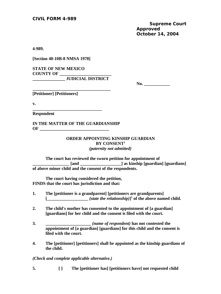 order appointing guardian Doc Template | pdfFiller