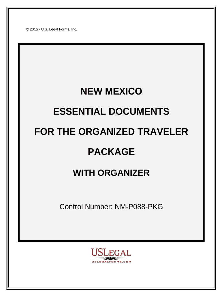 Essential Documents for the Organized Traveler Package with Personal Organizer - New Mexico Doc ...