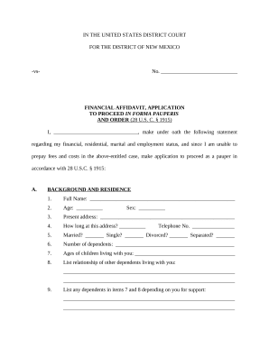 financial affidavit pdf Doc Template | pdfFiller
