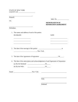 separation Doc Template | pdfFiller