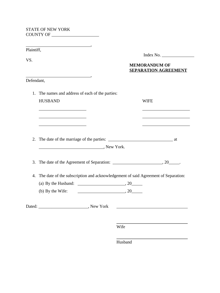 separation Doc Template | pdfFiller