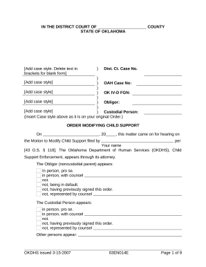 03EN014E. Order Modifying Child Support Doc Template | pdfFiller