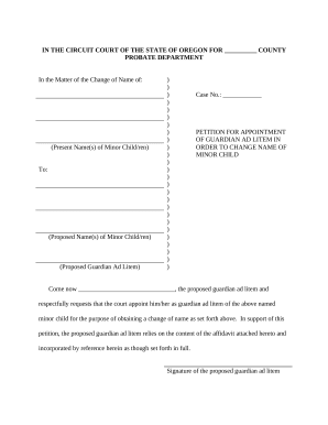 petition guardian Doc Template | pdfFiller