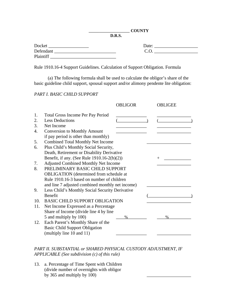 Pa Child Support Doc Template PdfFiller