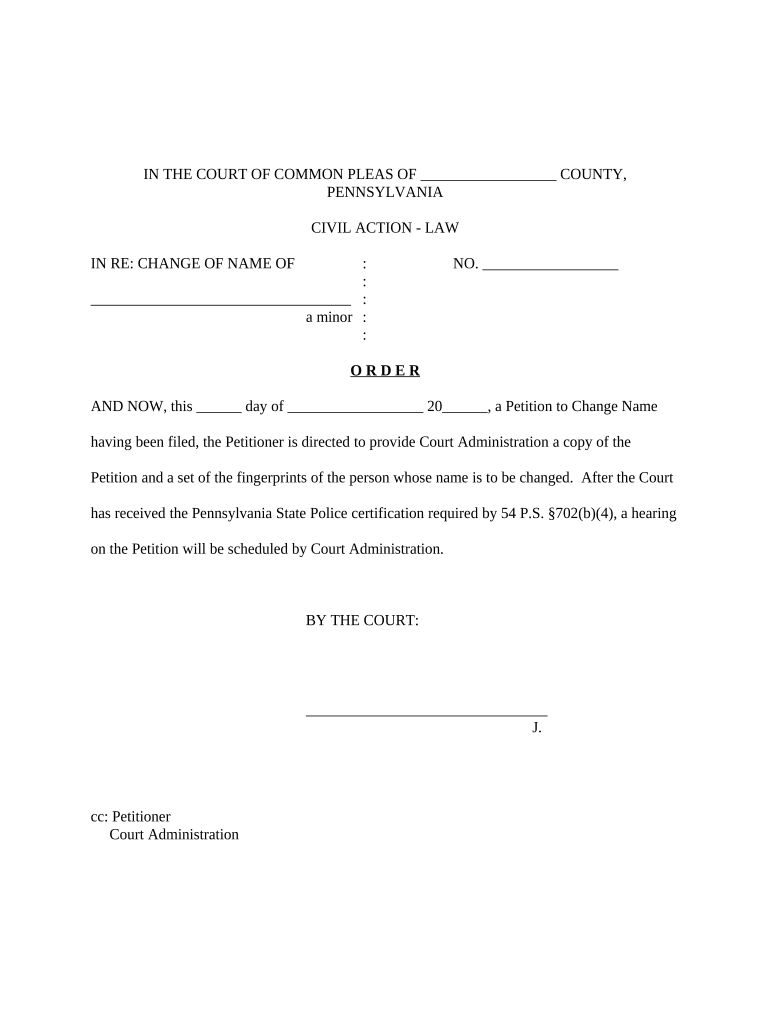 Pa Change Name Doc Template PdfFiller