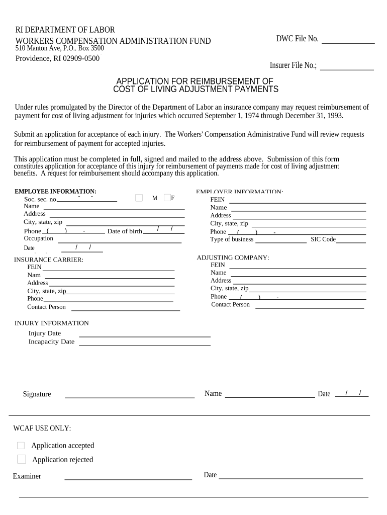ri workers compensation Doc Template | pdfFiller