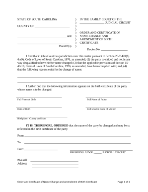 certificate name change application Doc Template | pdfFiller