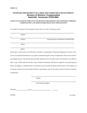 tennessee notice workers Doc Template | pdfFiller