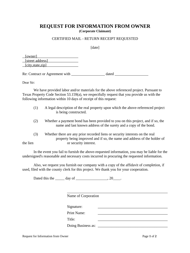 Information owner form: Fill out & sign online | DocHub