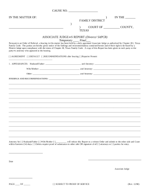 associate judge order Doc Template | pdfFiller