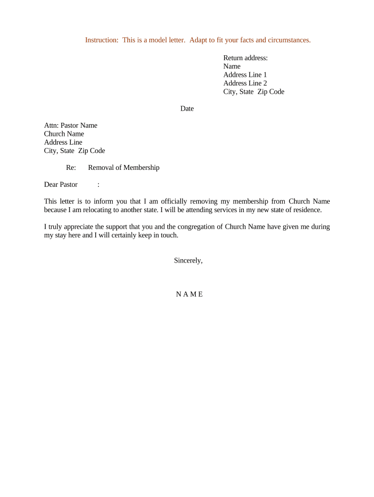 Church Membership Transfer Letter Doc Template PdfFiller