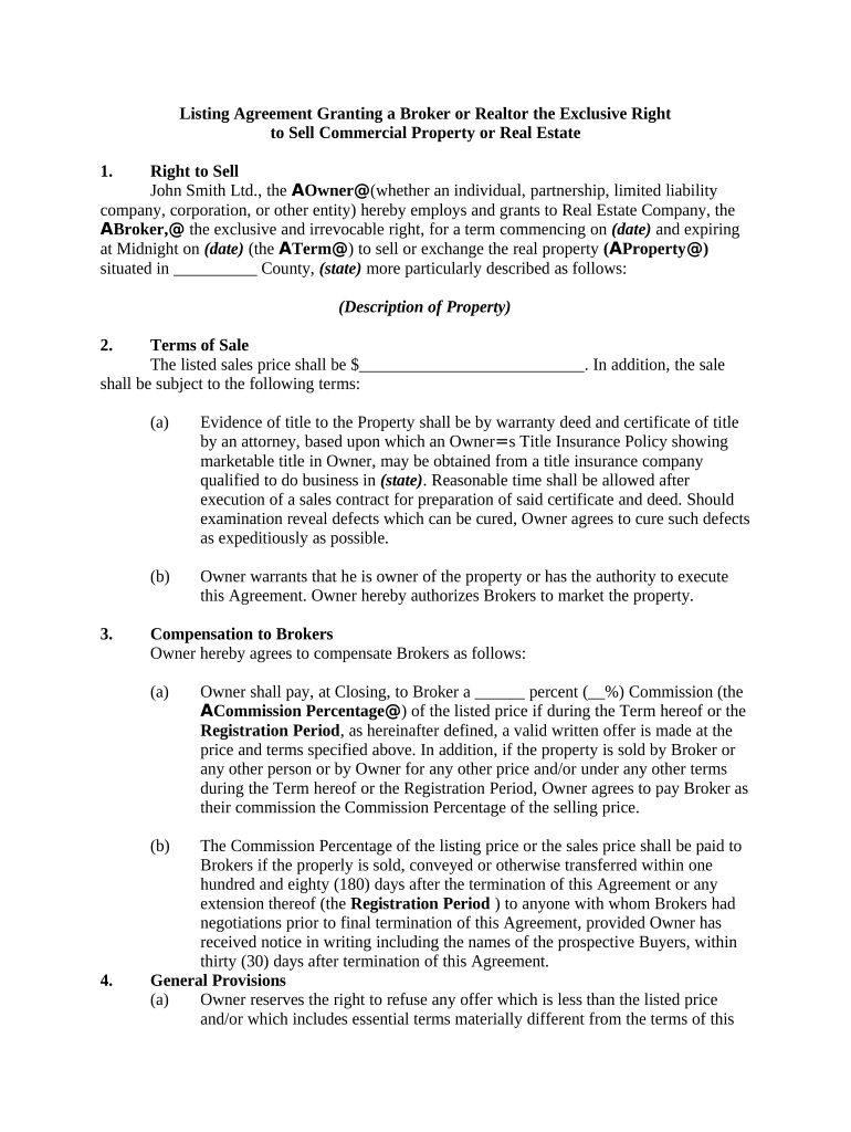 Exclusive right: Fill out & sign online | DocHub