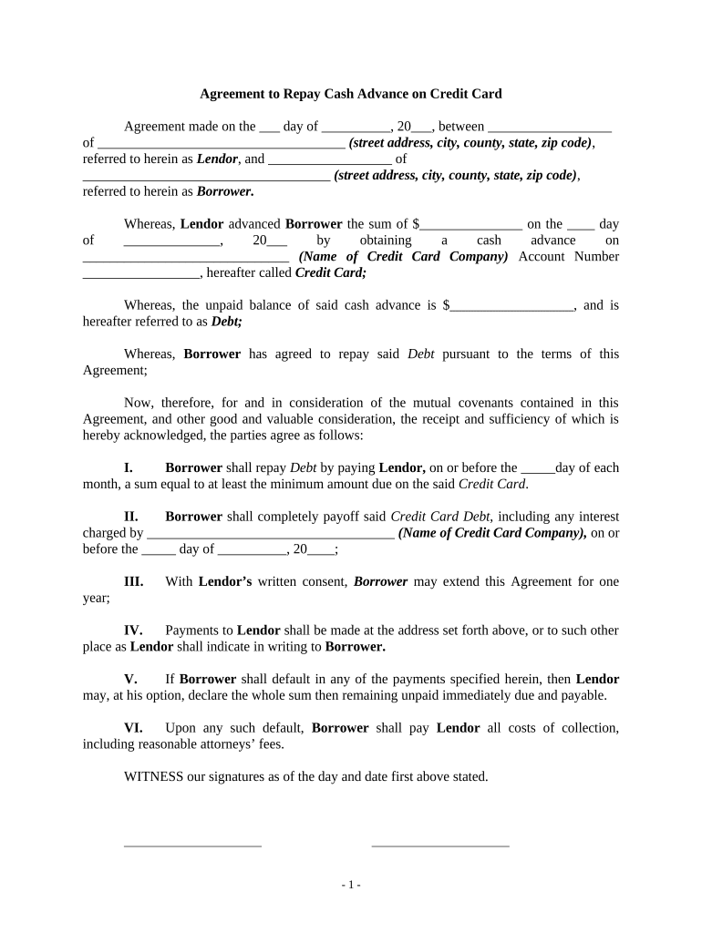 Credit agreement template: Fill out & sign online | DocHub