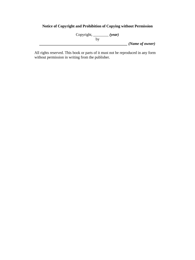 notice copyright Doc Template | pdfFiller