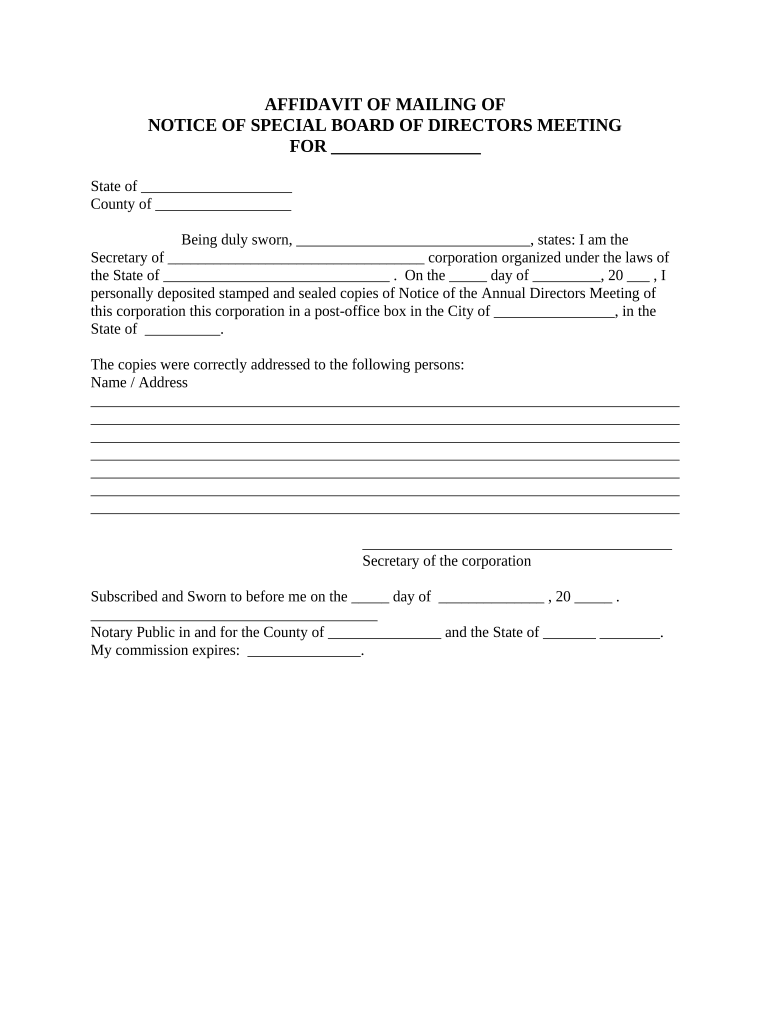 Affidavit mailing notice: Fill out & sign online | DocHub