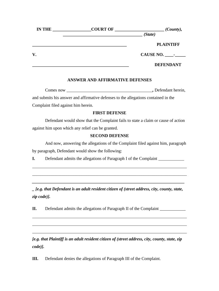 Answer Denial Doc Template PdfFiller Answer Denial Doc Template PdfFiller