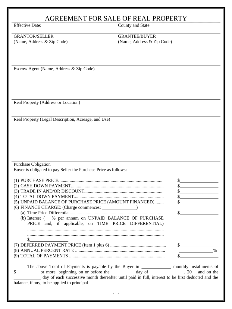 Agreement for Sale - Residential: Fill out & sign online | DocHub