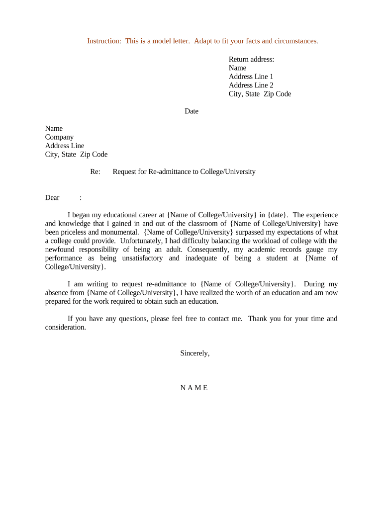 Sample Letter College Application Doc Template PdfFiller