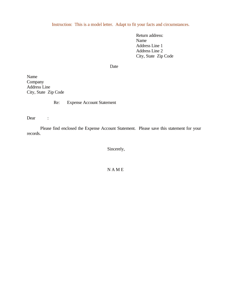 Sample Expense Doc Template PdfFiller