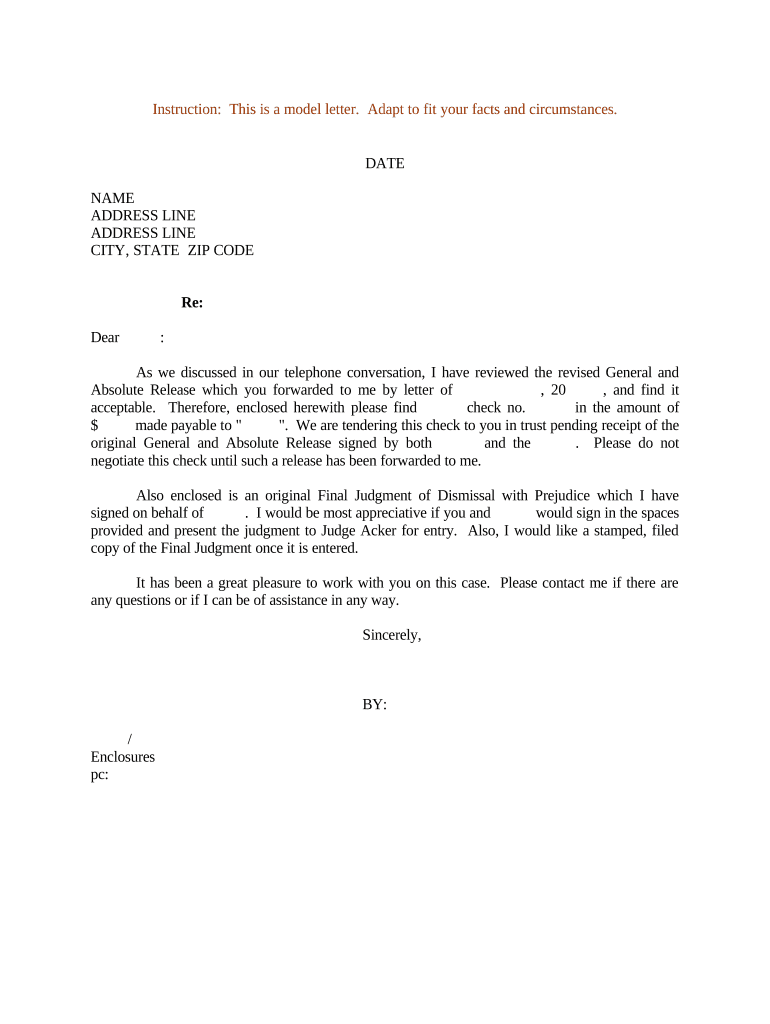 Letter Of Release Template