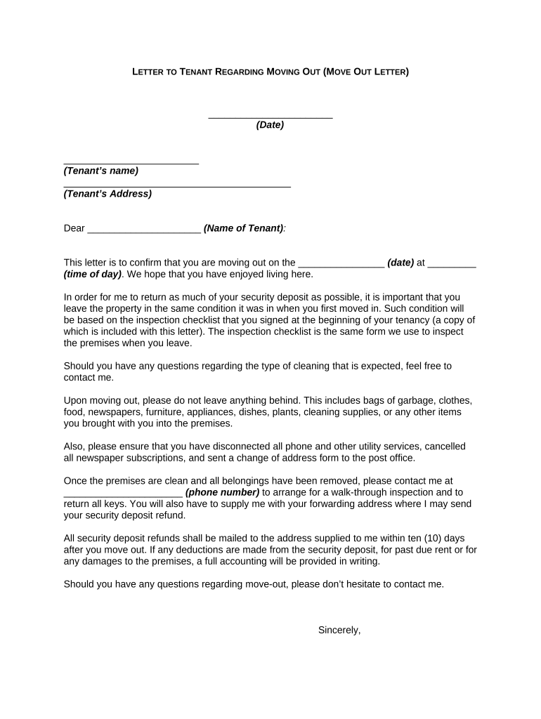 Letter Tenant Doc Template PdfFiller