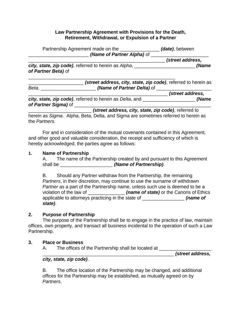 Law partnership agreement: Fill out & sign online | DocHub