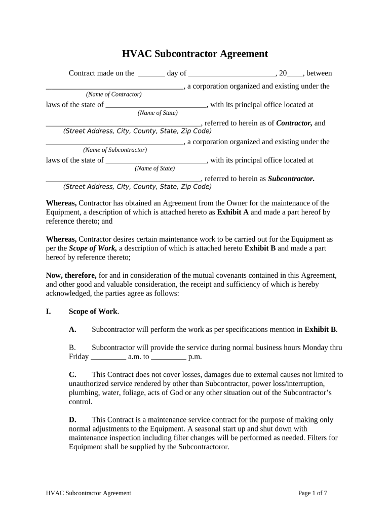 Hvac agreement: Fill out & sign online | DocHub