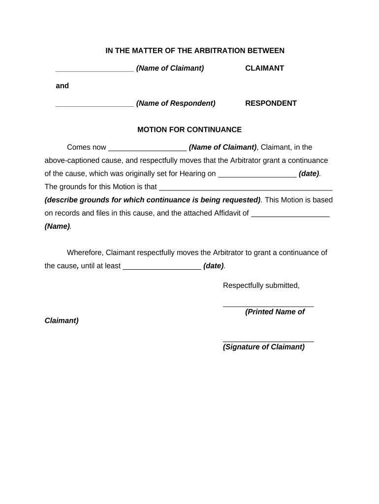 Continuance Letter Template Fill Out Sign Online DocHub