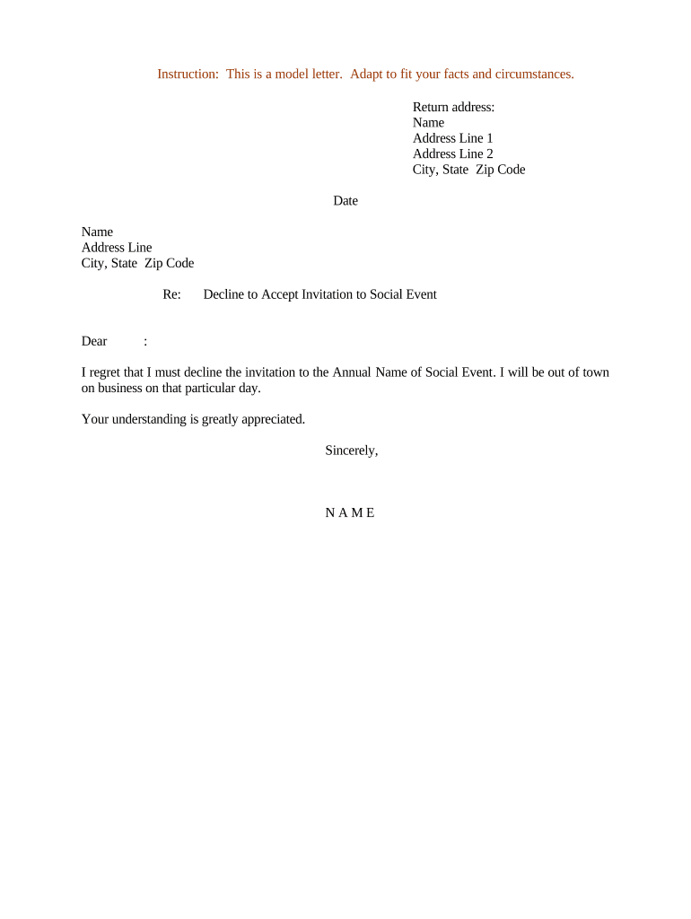 Sample Letter Invitation Event Doc Template PdfFiller