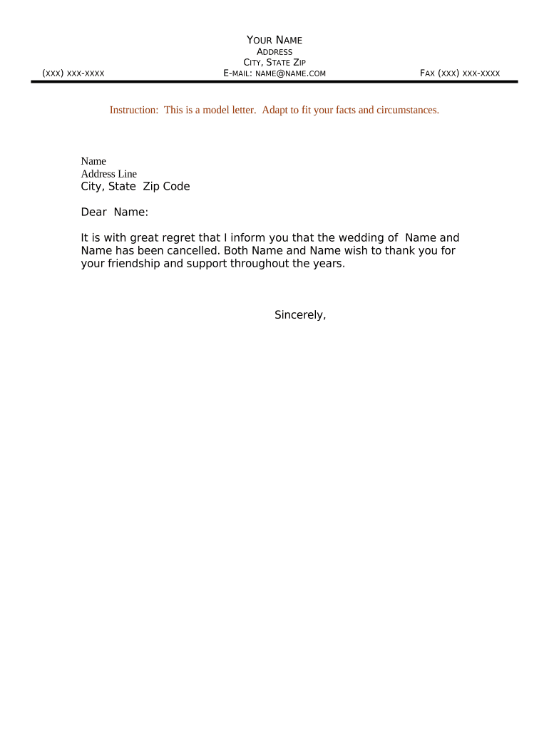 Cancellation Letter Doc Template PdfFiller