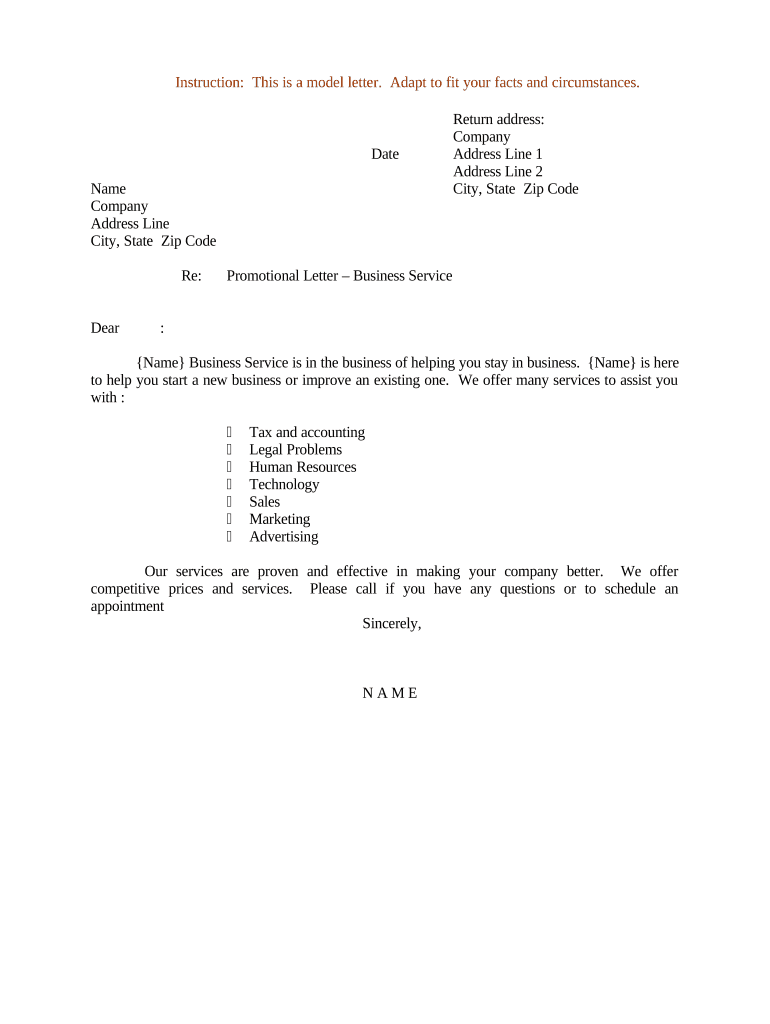 sample letter service online Doc Template | pdfFiller