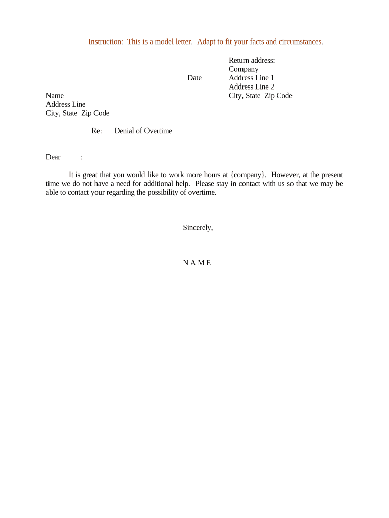 No Overtime Email To Employees Template Doc Template PdfFiller