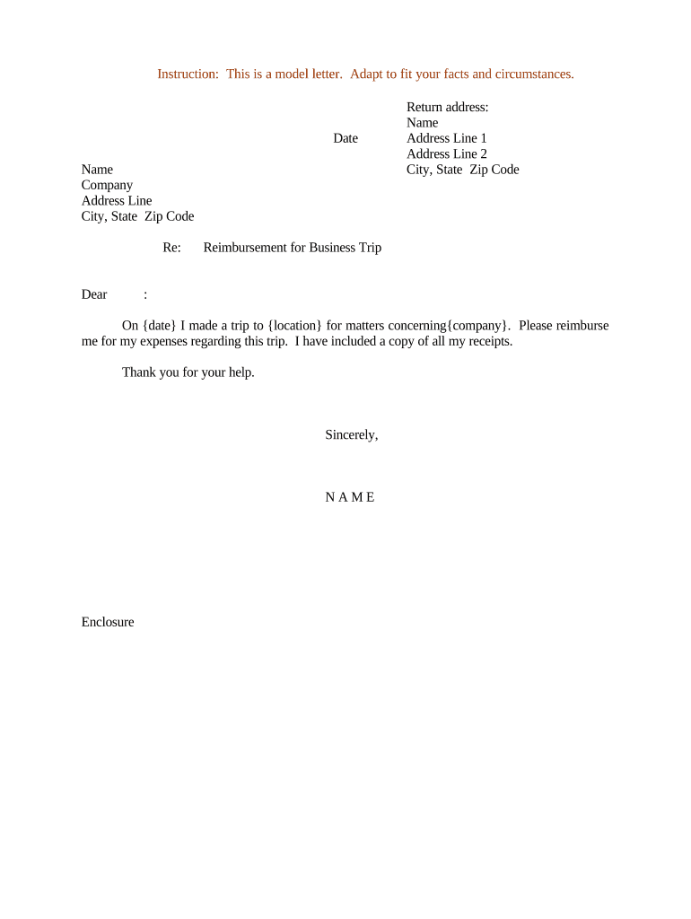 Reimbursement Doc Template PdfFiller