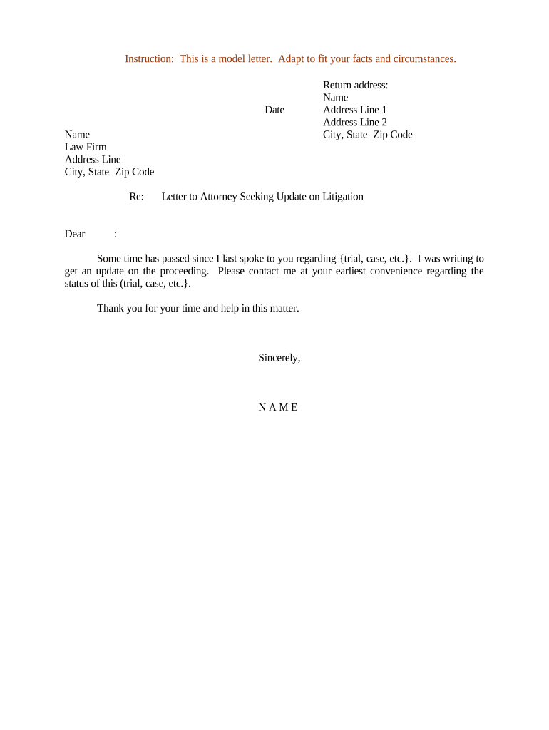Sample Letter To Attorney Regarding Case Fill Out Sign Online DocHub