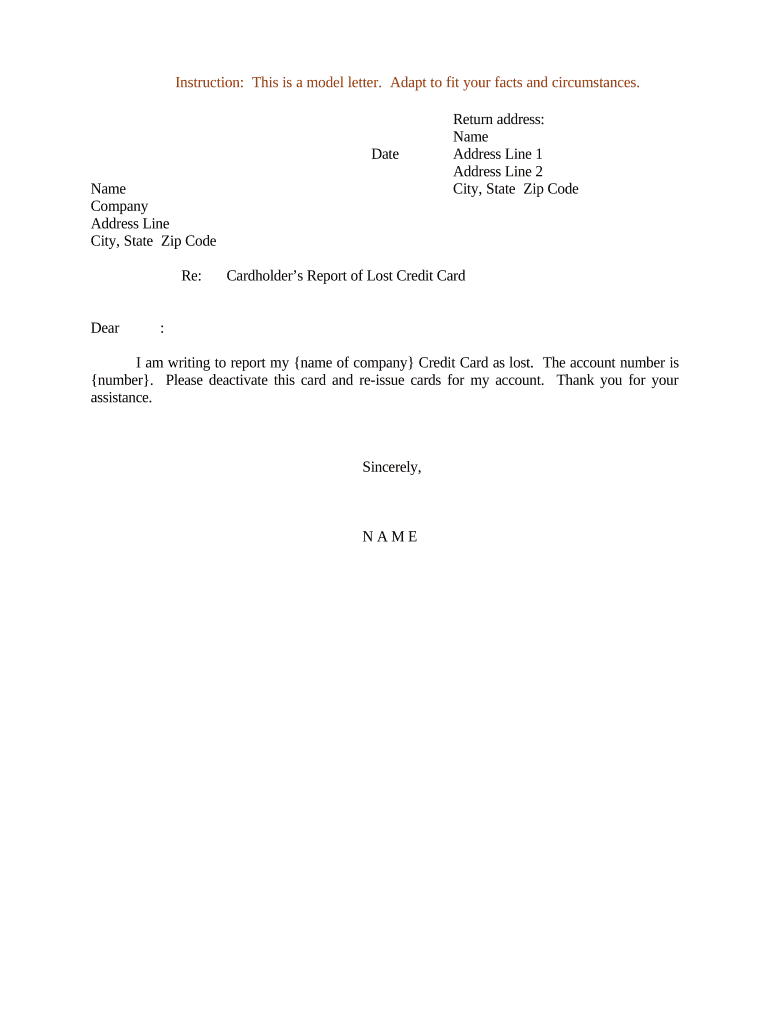 Lost Letter Sample Fill Out Sign Online DocHub