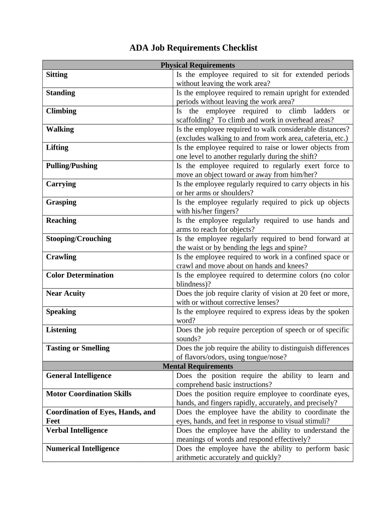 Jobs requirements: Fill out & sign online | DocHub