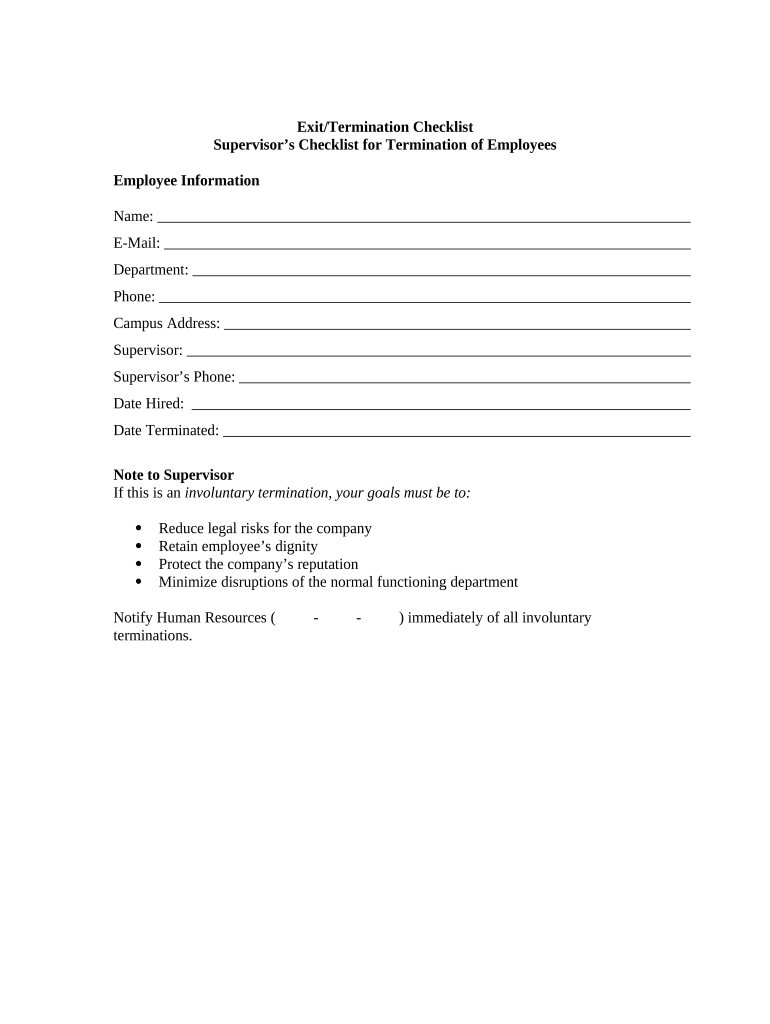 Exit Doc Template PdfFiller