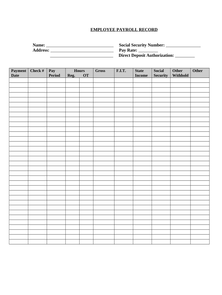Employee Record Fill Out Sign Online DocHub