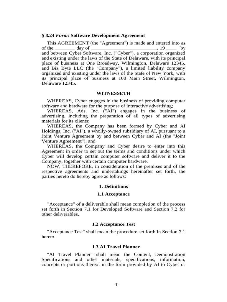 Software Contract Agreement Template