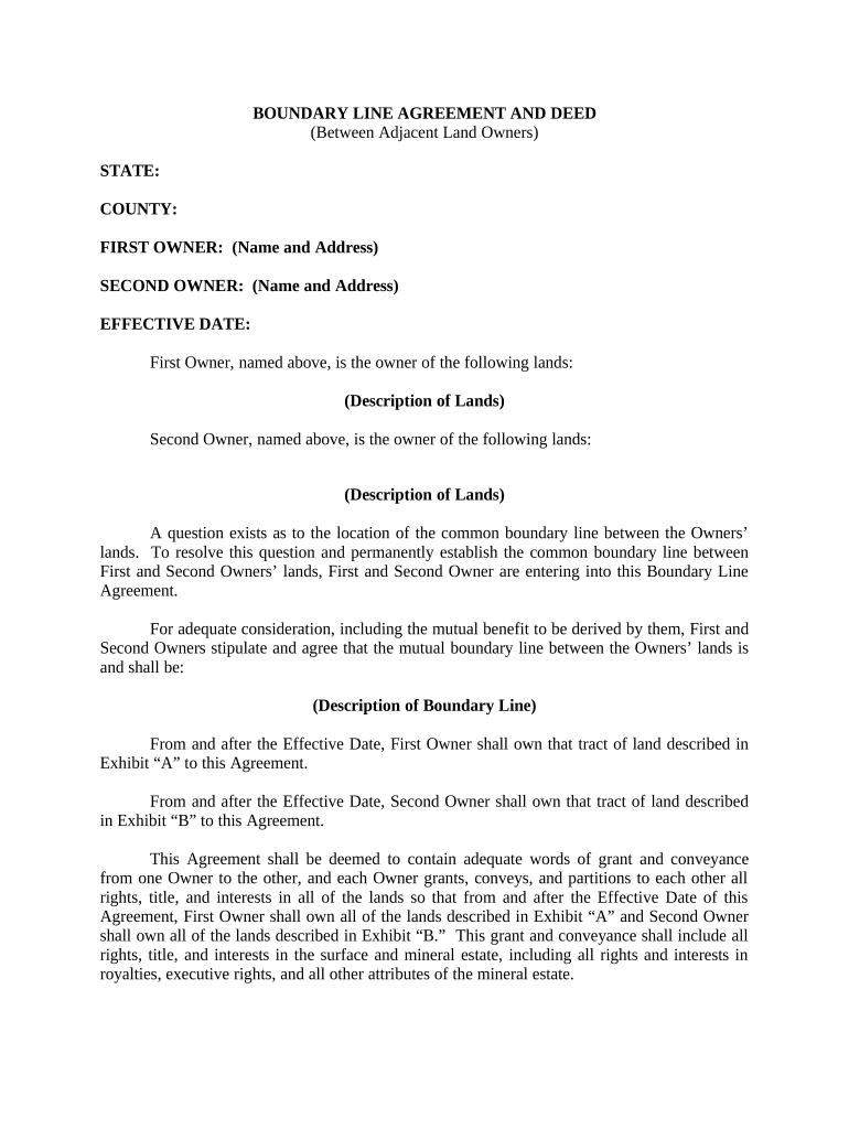 Boundary Line Agreement To Cure An Encroachment Fill Out Sign Online Boundary Line Agreement To Cure An Encroachment Fill Out Sign Online