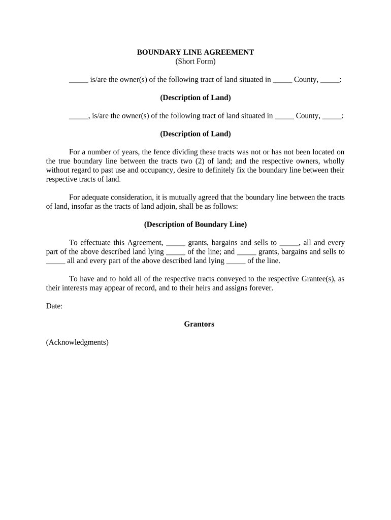Boundary Agreement Template Fill Out Sign Online DocHub