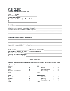Fillable Online CUBI Clinic Intake Form - Vanderbilt Children's ...
