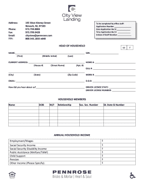 Fillable Online City View Landing Family & Senior - Pennrose Fax Email ...