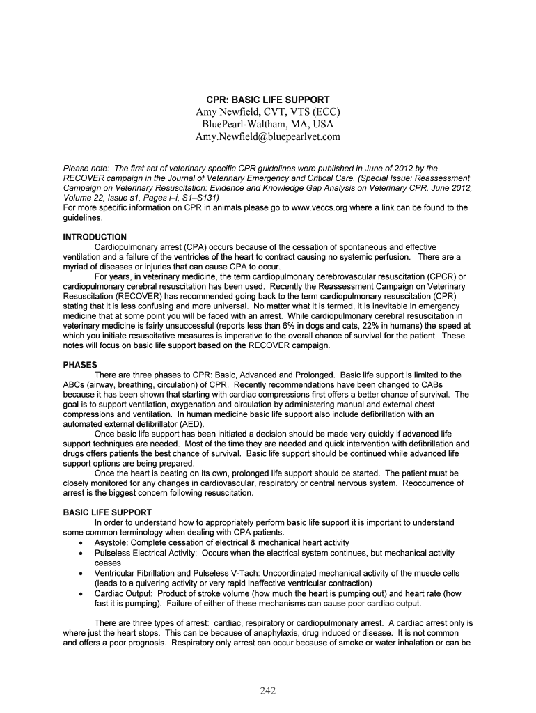 Fillable Online gvma memberclicks New guidelines for CPR in dogs ...