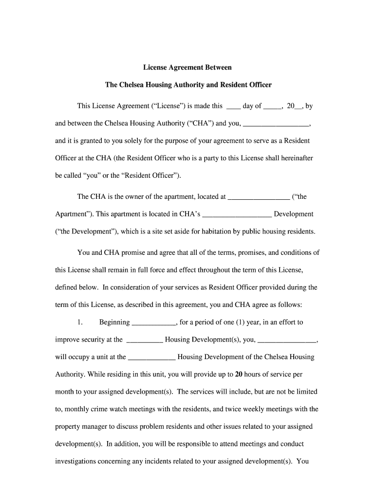 Fillable Online The Chelsea Housing Authority and Resident Officer Fax ...
