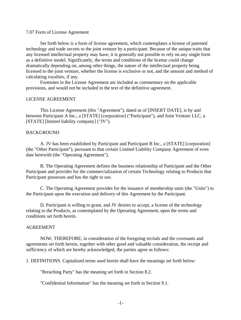 License Agreement for Intellectual Property: Fill out & sign online ...