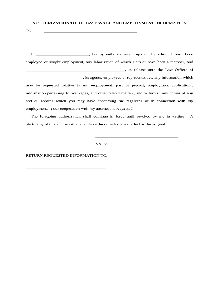 Authorization employment information: Fill out & sign online | DocHub