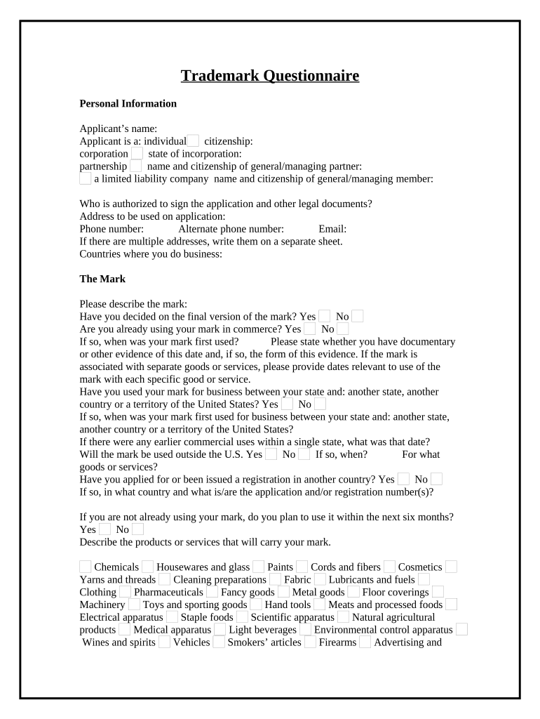 Trademark template: Fill out & sign online | DocHub